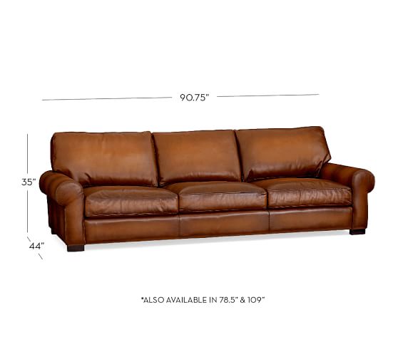 Turner Roll Arm Leather Sofa | Pottery Barn