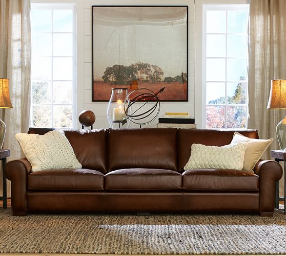 Turner Roll Arm Leather Sofa | Pottery Barn