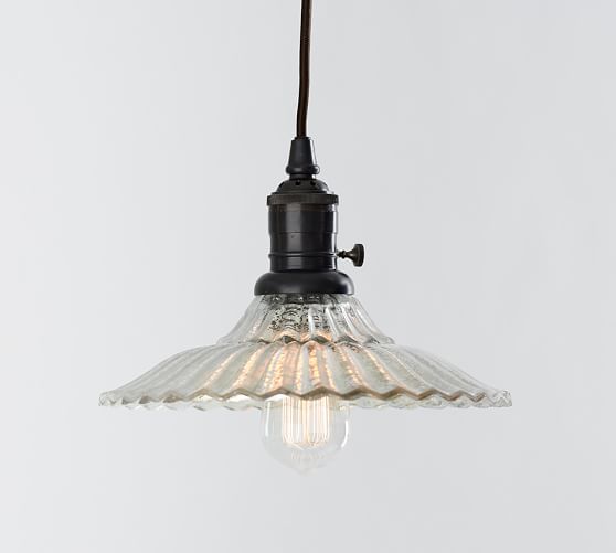Antique Mercury Fluted Glass Pendant | Pottery Barn