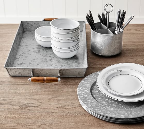 Galvanized Metal Charger | Pottery Barn
