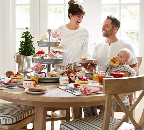 Toscana Extending Pedestal Table, Seadrift | Pottery Barn