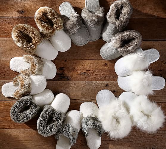 Faux Fur Slippers | Pottery Barn