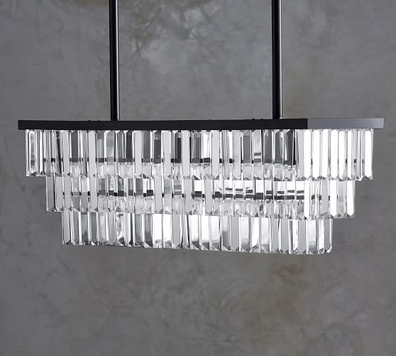 Gemma Crystal Rectangle Chandelier | Pottery Barn