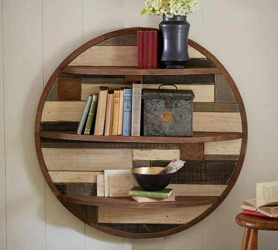 Circular Planked Wood Shelf | Pottery Barn