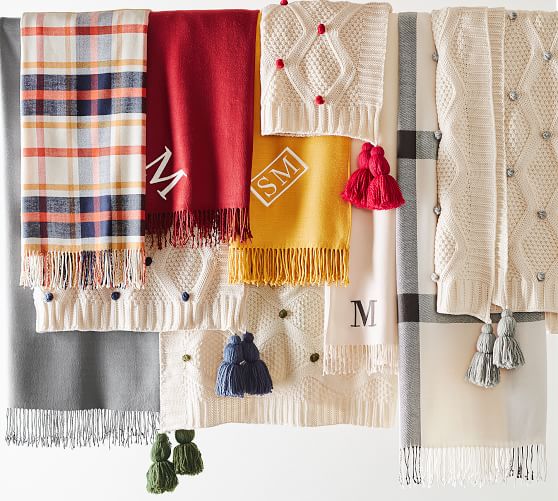 Monogrammable Throw | Pottery Barn