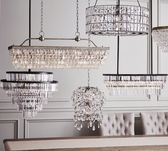 Gemma Crystal Rectangle Chandelier | Pottery Barn