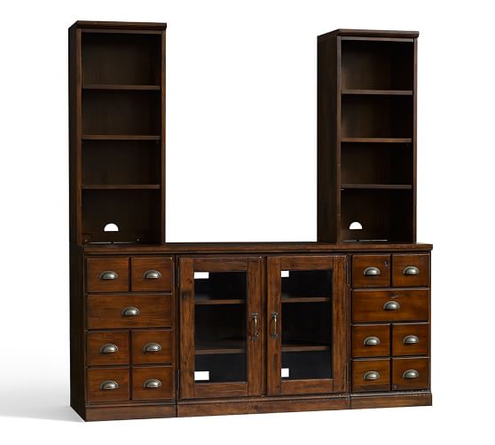 Printer's Glass Door Media Suite | Pottery Barn