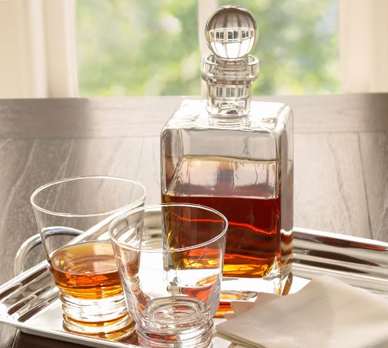 Square Hand-Blown Glass Decanter | Pottery Barn