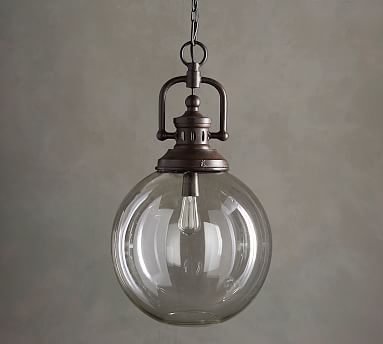 Duke Oversized Indoor/Outdoor Recycled Glass Pendant | Pottery Barn