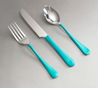 12-Piece Enamel Flatware Set - Turquoise | Pottery Barn