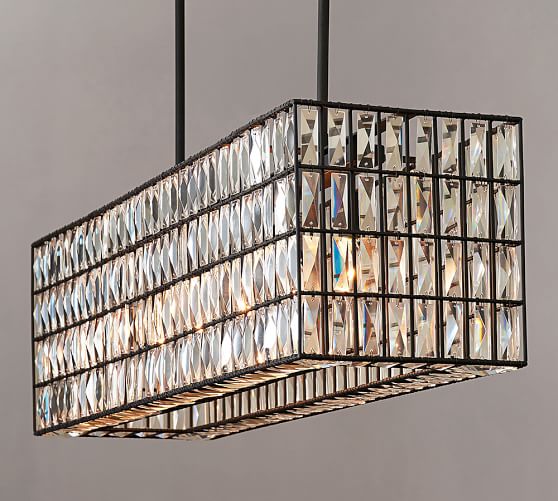 Adeline Crystal Rectangular Chandelier | Pottery Barn