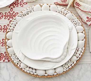 Shell-Rimmed Charger | Pottery Barn