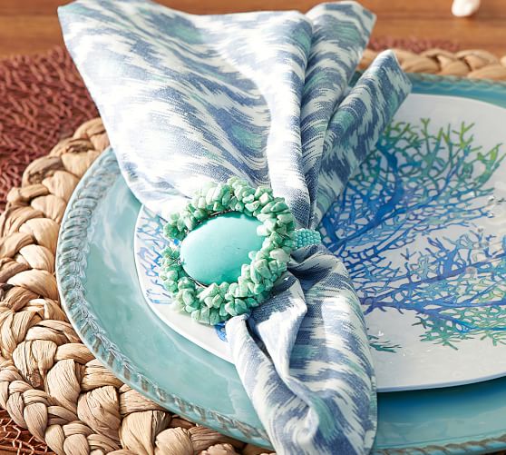Turquoise Oval Medallion Napkin Ring, Set of 4 | Pottery Barn