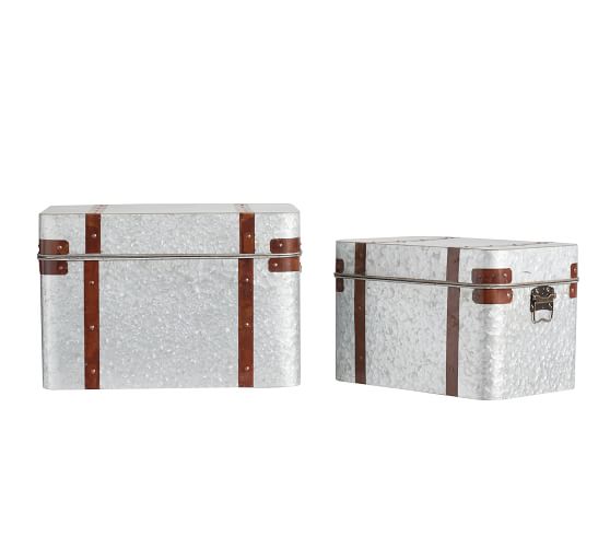 Galvanized Bins with Lids | Pottery Barn