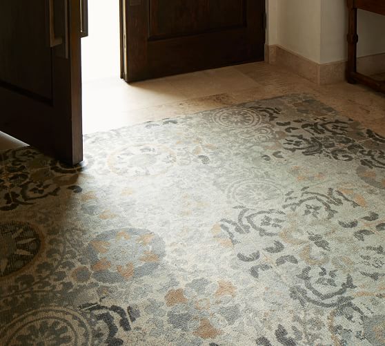 Talia Printed Rug - Gray | Pottery Barn