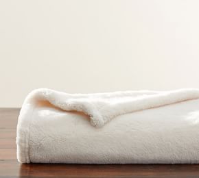 Faux Fur Ruched Throws | Pottery Barn