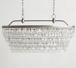 Clarissa Crystal Drop Rectangular Chandelier | Pottery Barn