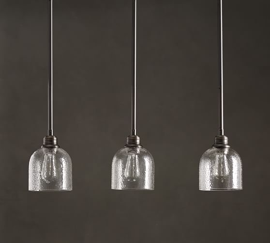PB Classic 3-Light Pendant with Textured Glass Shade | Pottery Barn PB Classic 3-Light Pendant with Textured Glass Shade | Pottery Barn