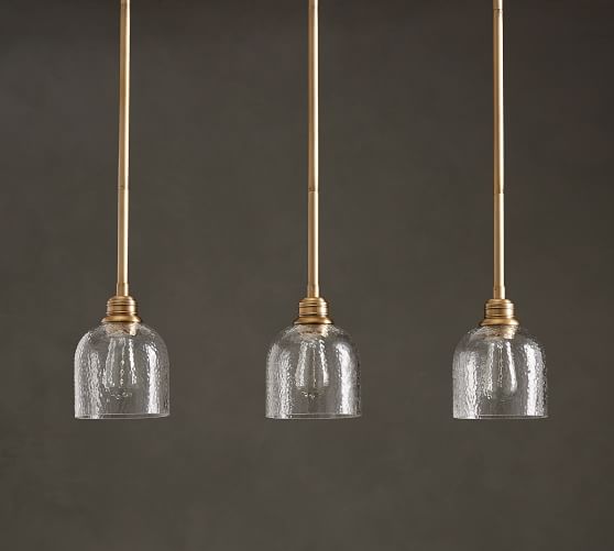 PB Classic 3-Light Pendant with Textured Glass Shade | Pottery Barn PB Classic 3-Light Pendant with Textured Glass Shade | Pottery Barn