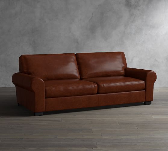 Turner Roll Arm Leather Sofa | Pottery Barn