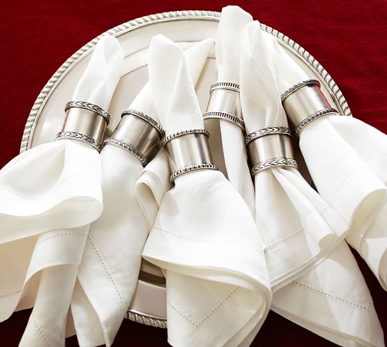 Antique Silver Napkin Rings, Mixed Set of 4 | Pottery Barn