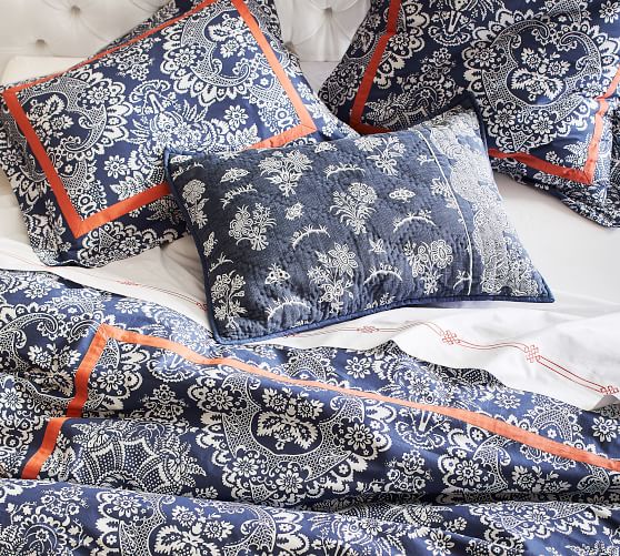 Sinclair Print Quilted Pillow Sham | Pottery Barn