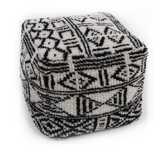 Aztec Hand Woven Pouf | Pottery Barn