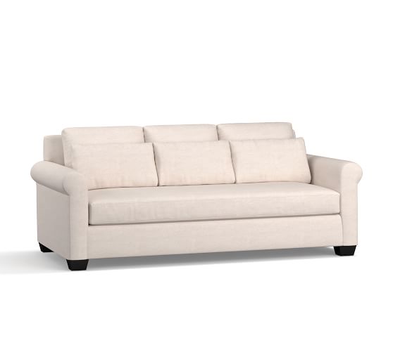 York Roll Arm Deep Seat Fabric Sofa | Pottery Barn