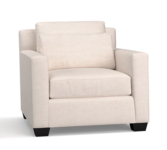 York Square Arm Deep Seat Upholstered Armchair | Pottery Barn
