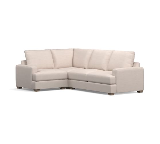 Canyon Square Arm Upholstered 3-Piece Corner Sectional | Pottery Barn
