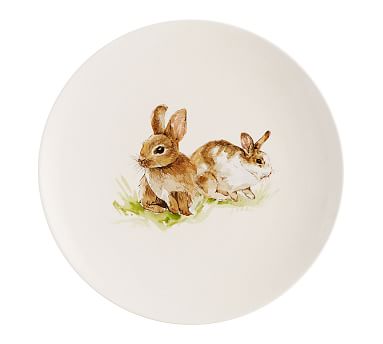 Pasture Bunny Salad Plates, Set of 4 - Assorted | Pottery Barn