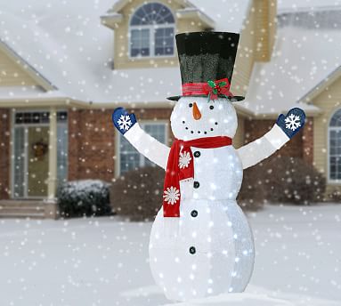 Outdoor Light-Up Snowman, 72" | Pottery Barn